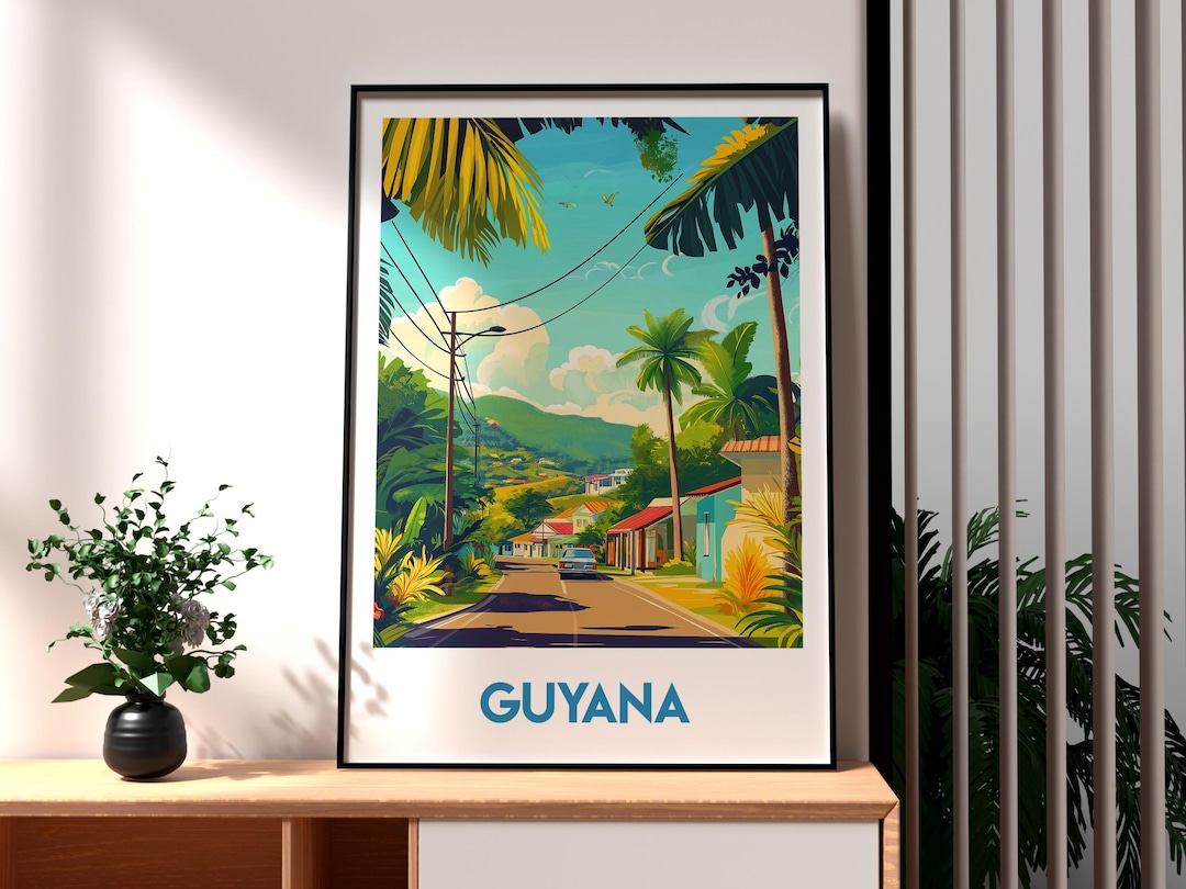 Guyana Poster - Guyana Art - Guyana Travel Print - Guyana Wall Art ...