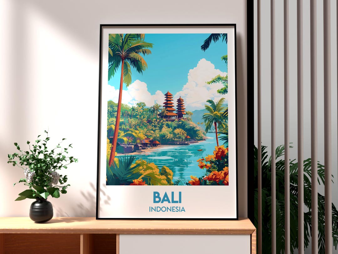 Bali Travel Poster: Tropical Island Art Print - Etsy