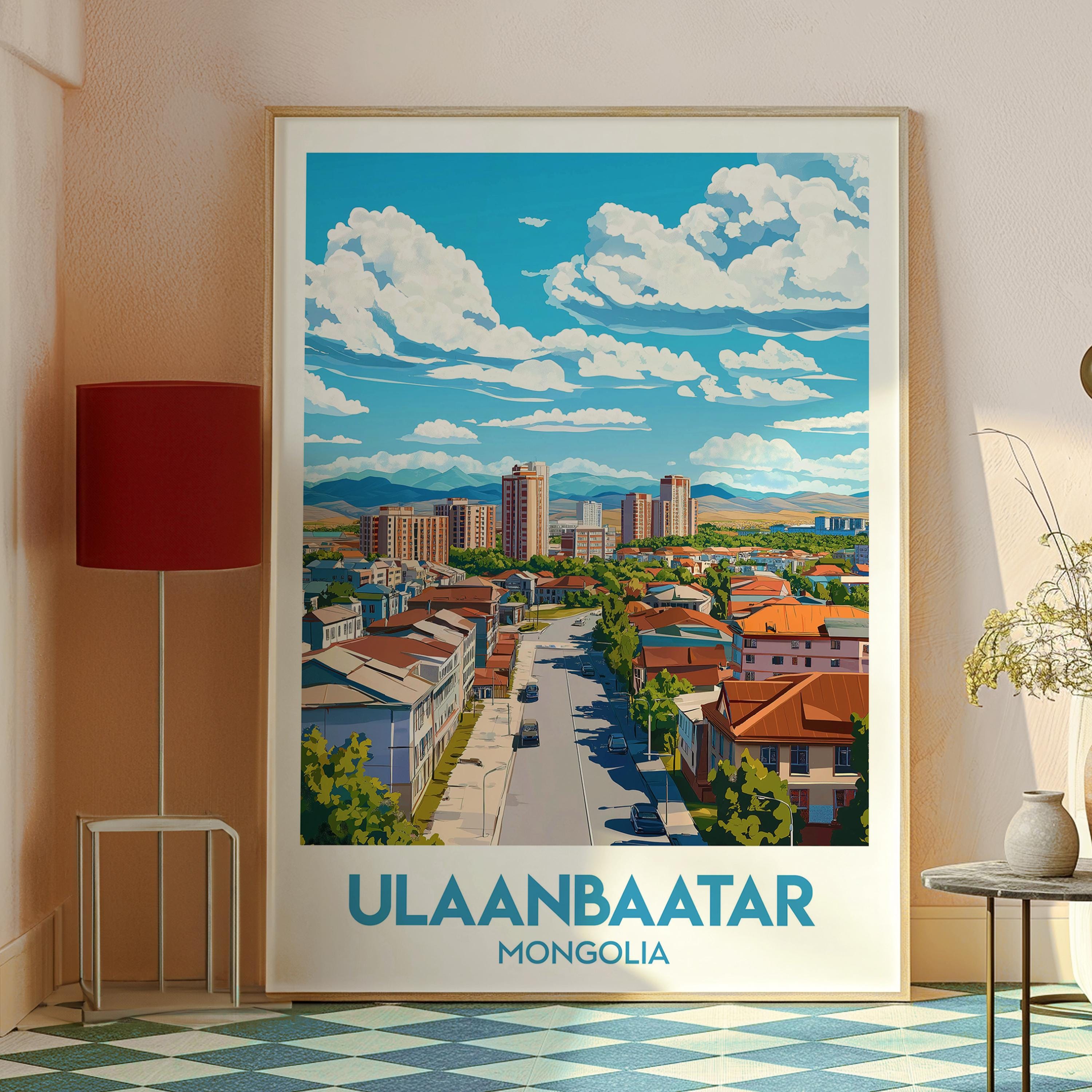 Ulaanbaatar Poster: Mongolia Travel Art Print - Etsy