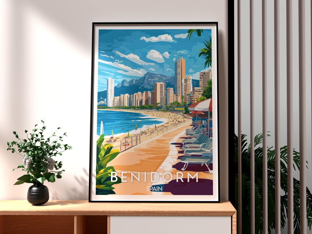 Benidorm Print - Spain Wall Art - Benidorm Poster - Alicante, Spain ...