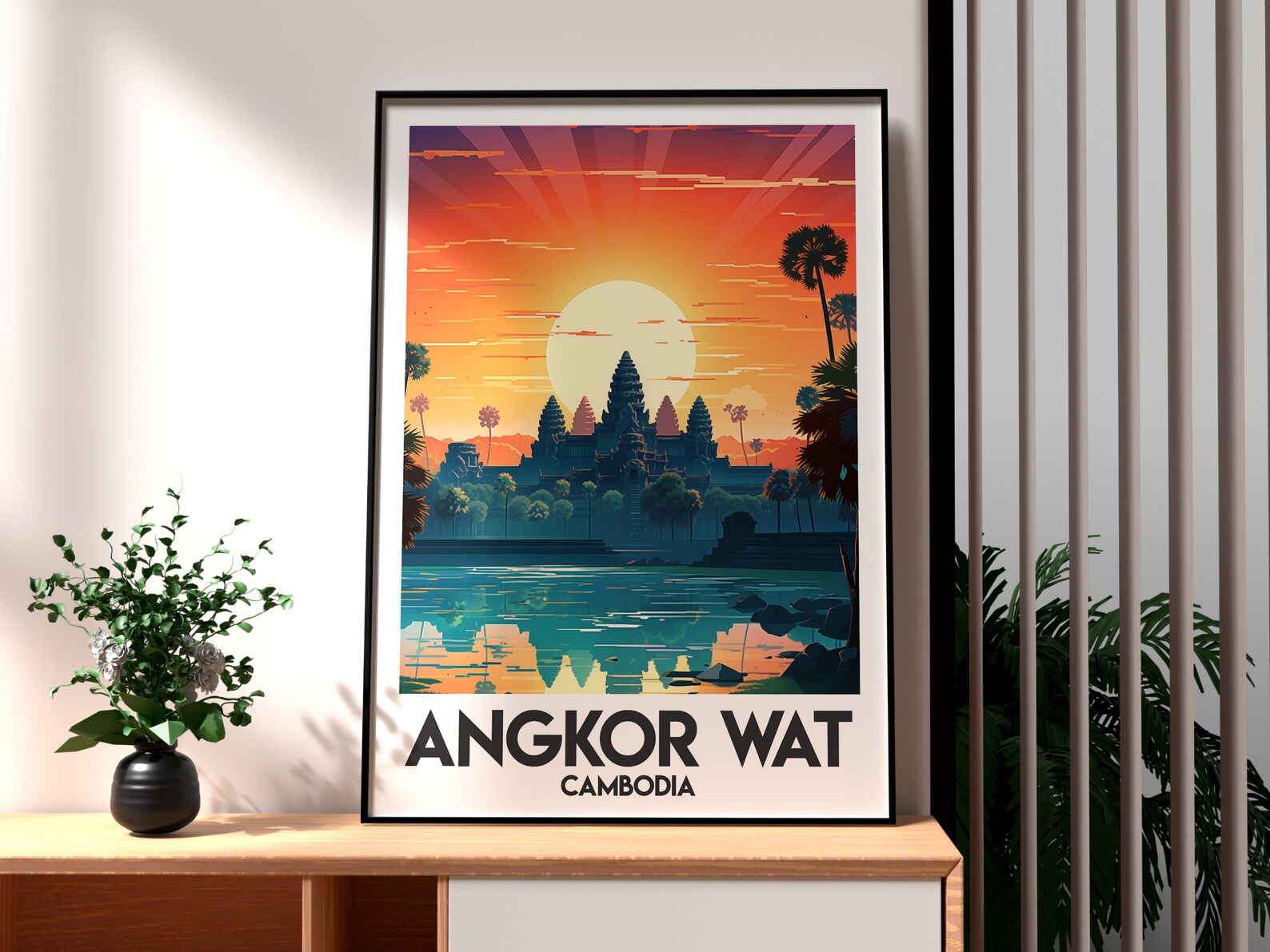 Angkor Wat Temple Print: Cambodia Travel Poster - Etsy