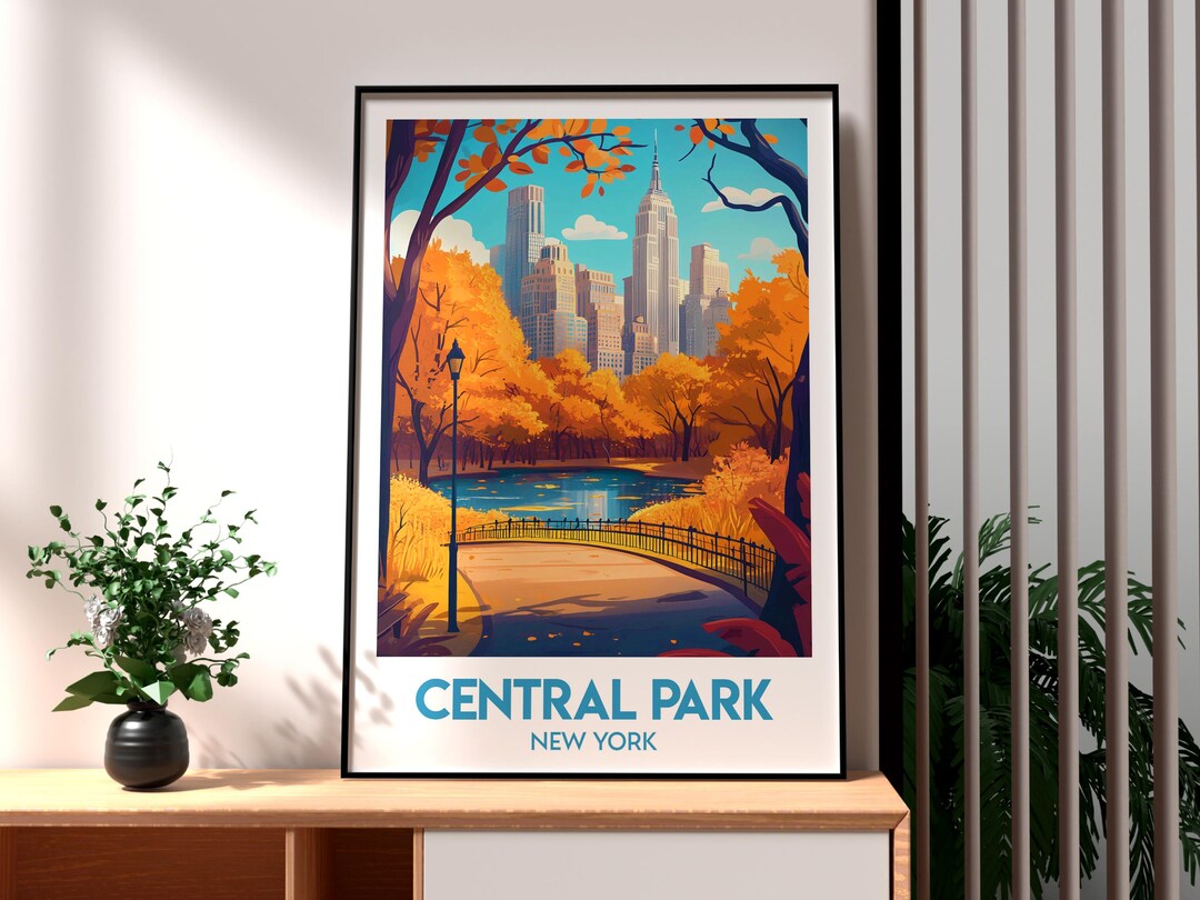 Central Park New York Poster: Travel Wall Art Print - Etsy