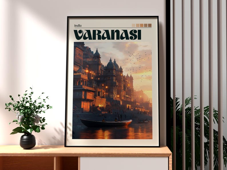 Varanasi India Travel Poster – River Ganges Art Print - Etsy
