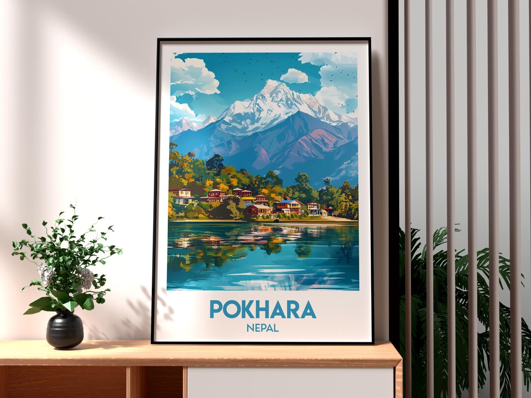 Pokhara Poster - the Himalayas Wall Art - Nepal Print - Everest Wall ...