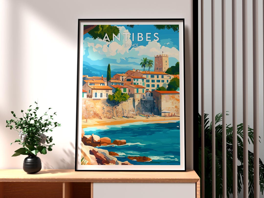 Antibes Poster - France Wall Art - the French Riviera Poster - France Travel Print - France ...