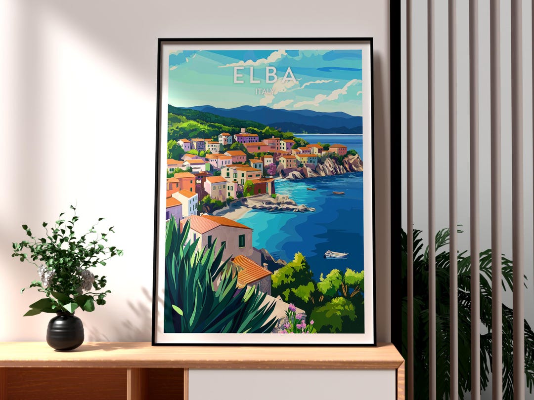 Elba Island Italy Art Print: Tuscany Travel Poster - Etsy