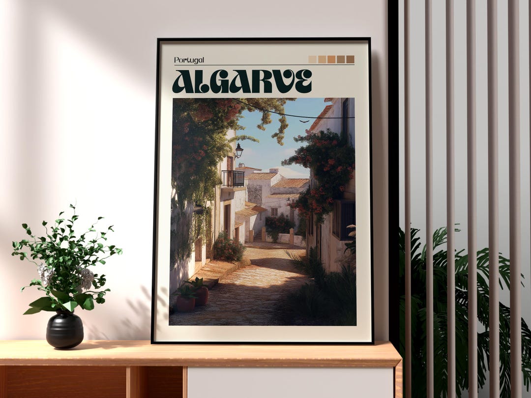 The Algarve Travel Print - the Algarve Wall Art - Portugal Art - Faro ...