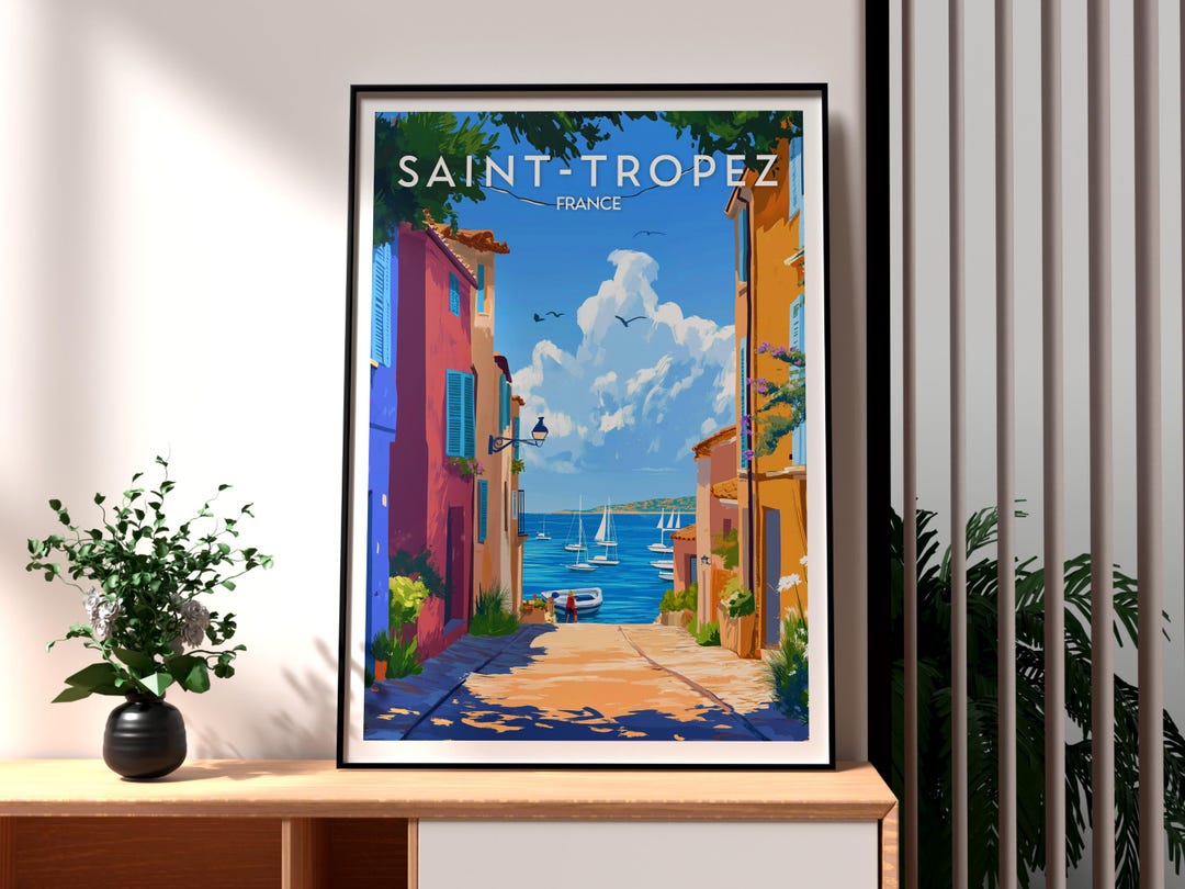 Saint Tropez Poster - France Wall Art - the French Riviera Poster - France Travel Print - France ...