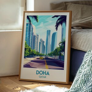 Doha Print - Doha Qatar Wall Art - Qatar Poster - Doha City Poster ...