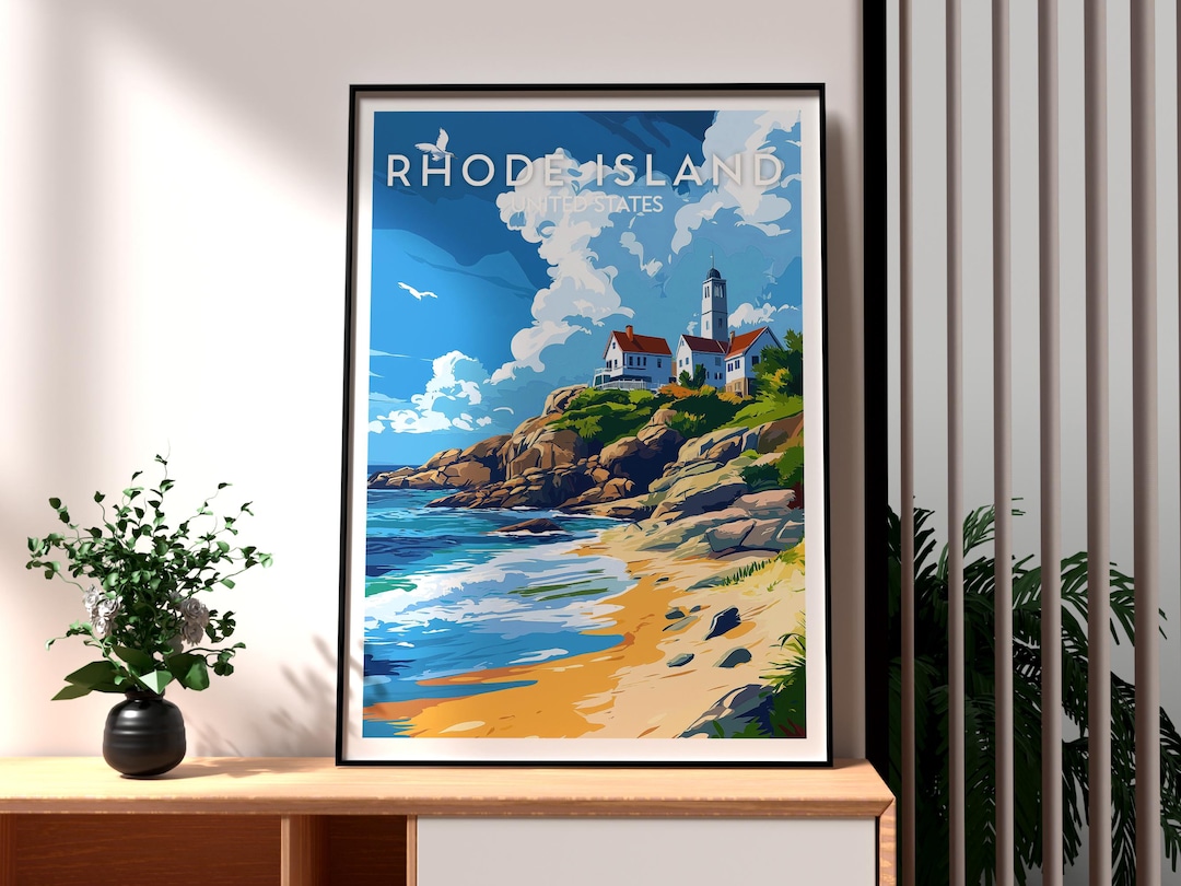 Rhode Island Wall Art - Rhode Island Print - Rhode Island State Poster ...