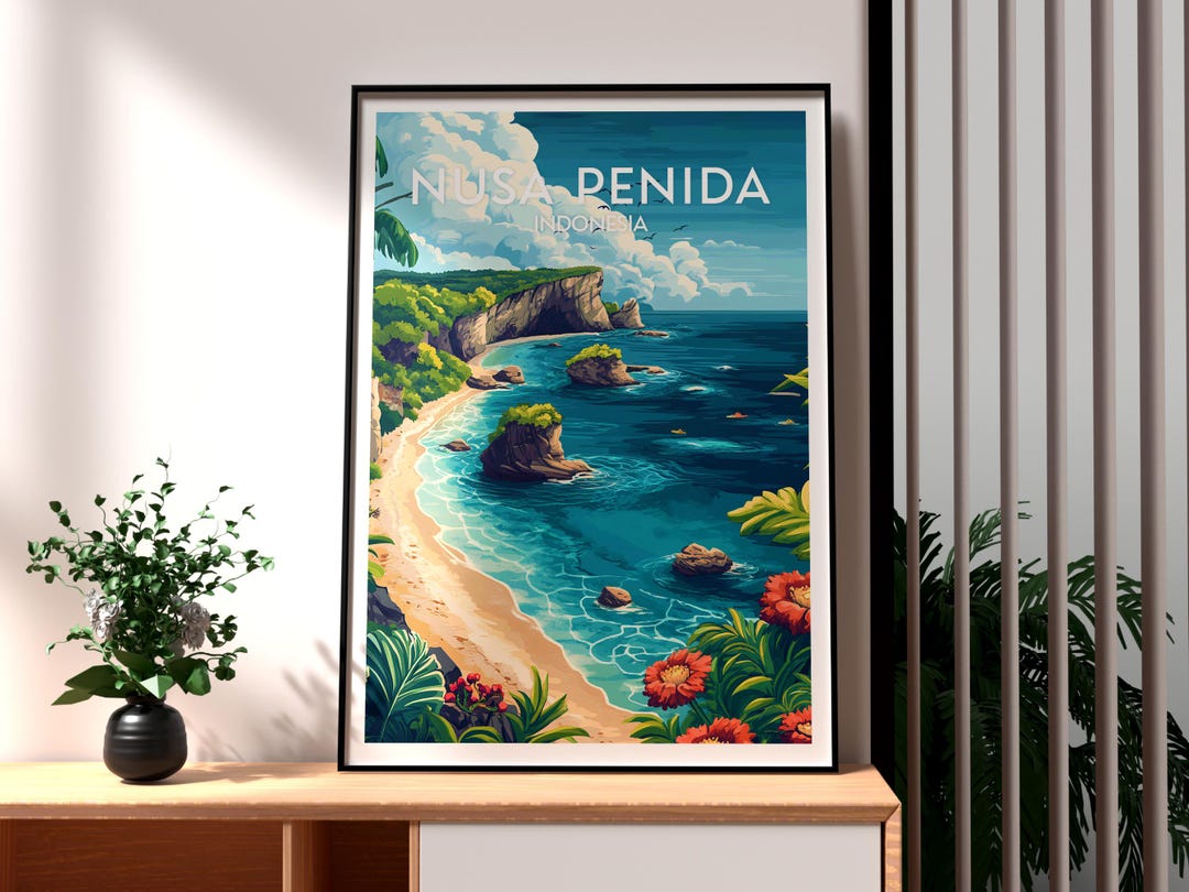 Nusa Penida Travel Print - Bali Wall Art - Beach Poster - Travel Wall ...