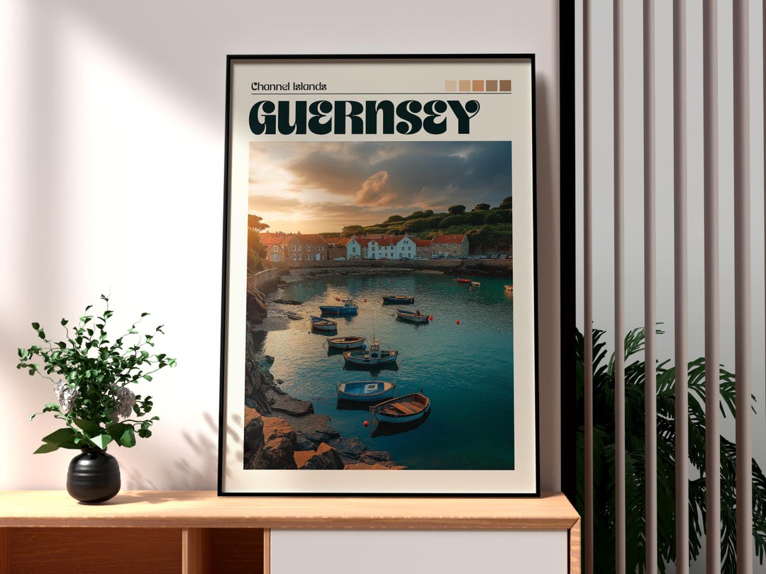 Guernsey Poster - Guernsey Wall Art - the Channel Islands - Cobo Bay ...