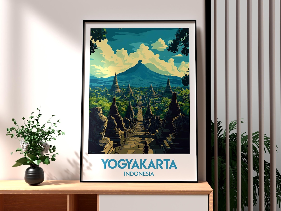 Yogyakarta Travel Poster: Java Wall Art Print - Etsy