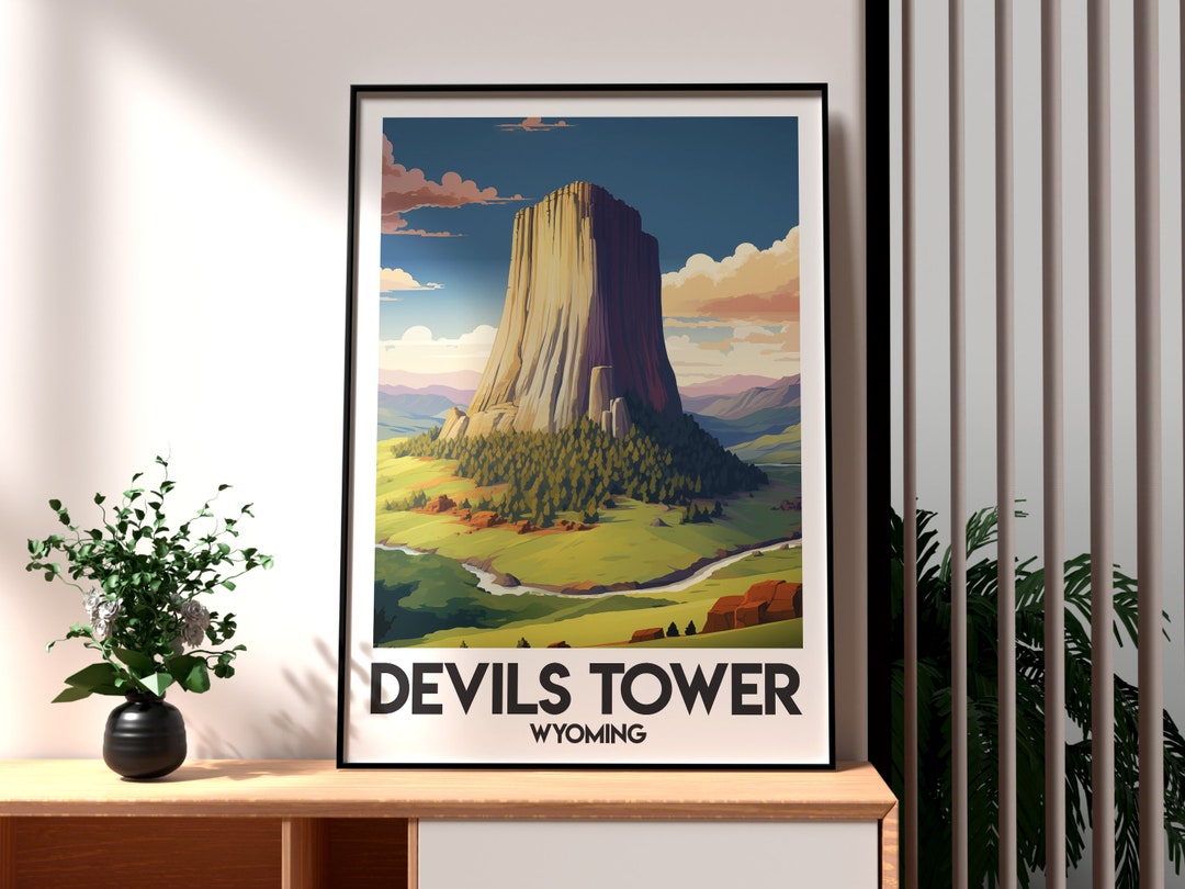 Devils Tower National Monument Print - Wyoming Wall Art - Devils Tower Poster - USA National ...