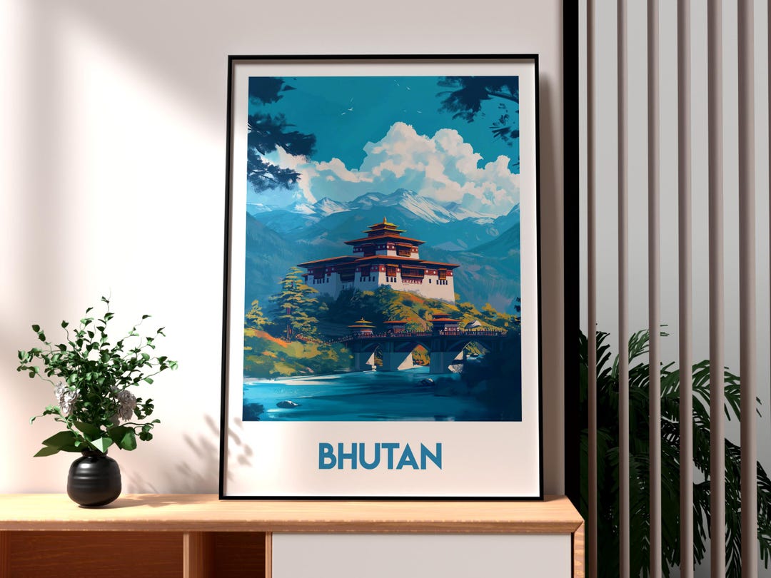 Bhutan Monastery Print: Himalayas Travel Poster - Etsy