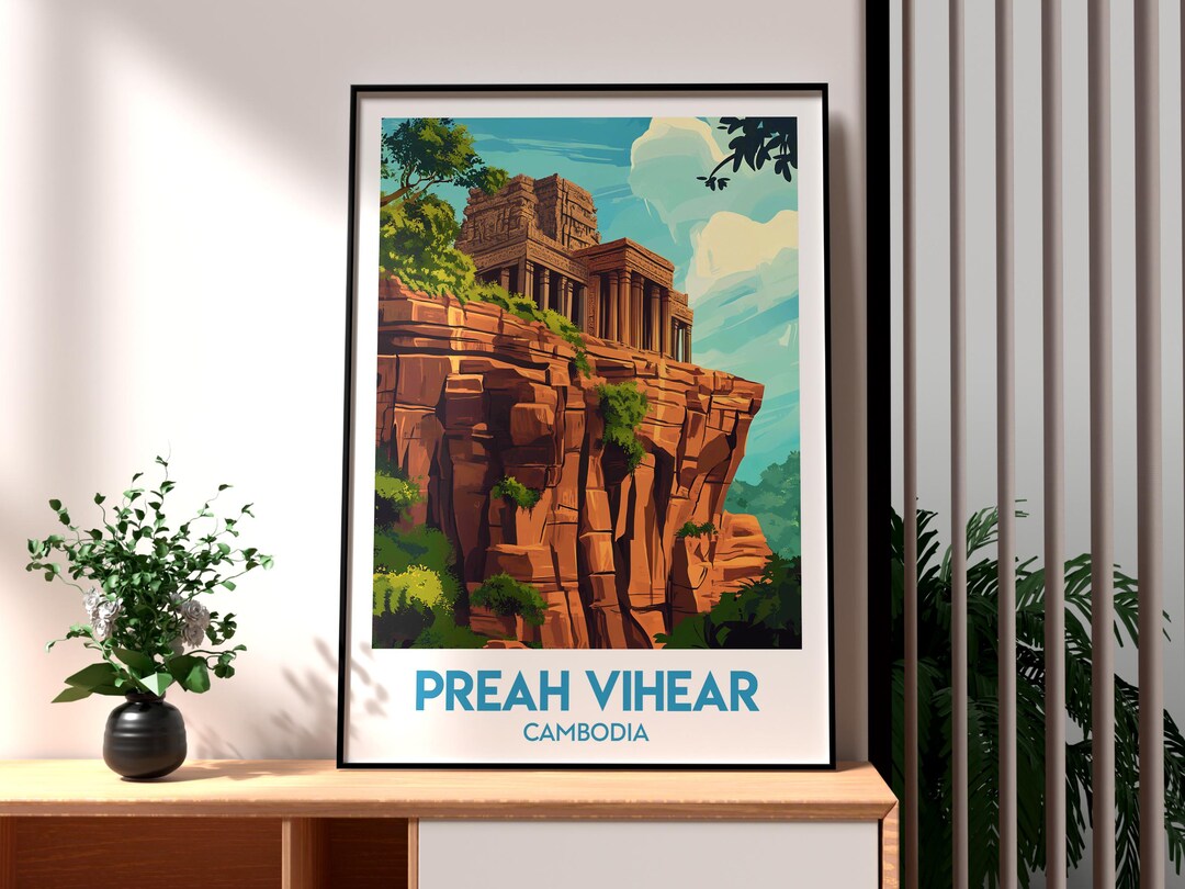 Preah Vihear Temple Print: Cambodia Travel Poster - Etsy