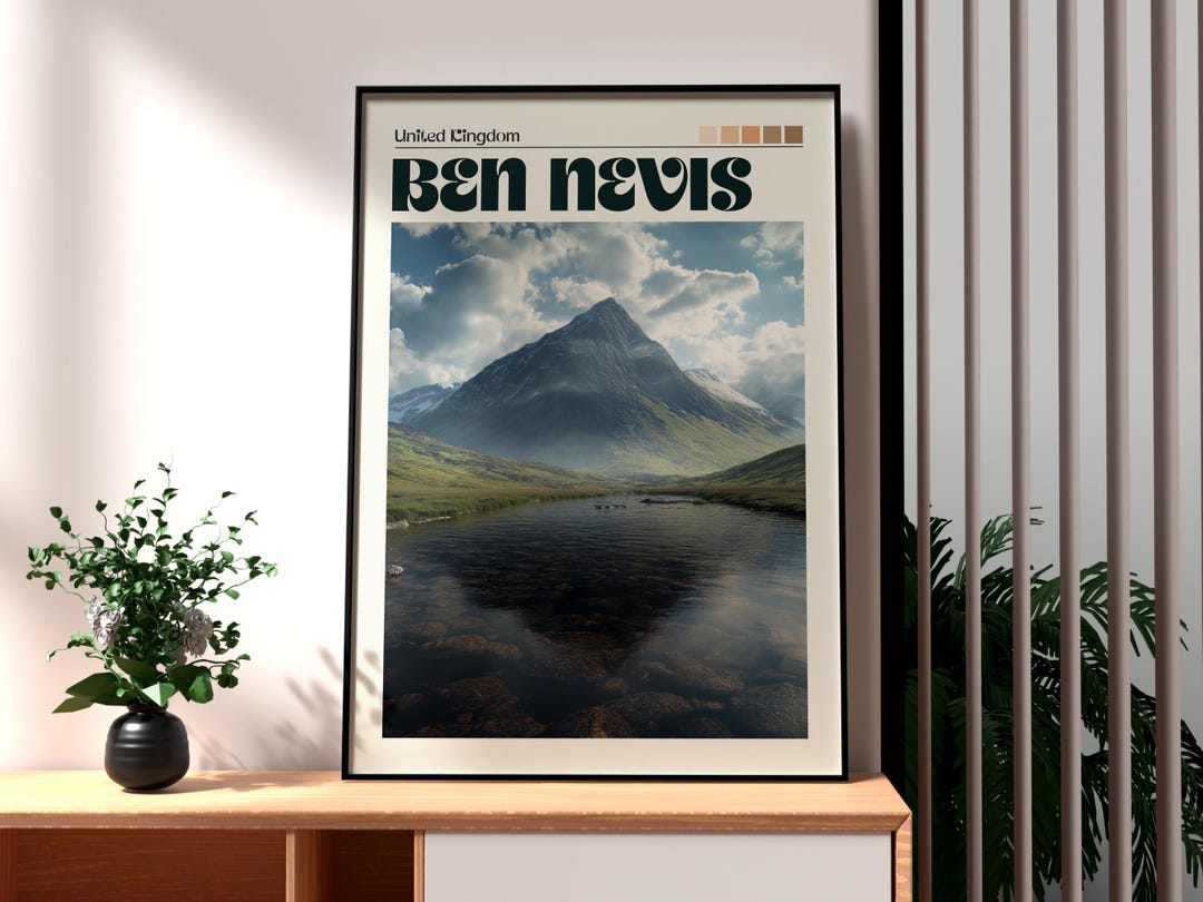 Ben Nevis Print - Ben Nevis Mountain Wall Art - Scotland Poster - UK ...
