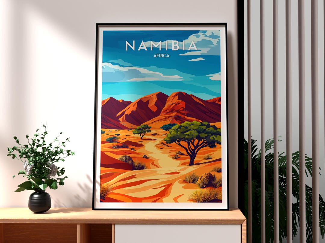Namibia Poster - Namibia Print - Windhoek Travel Art - Africa Travel ...
