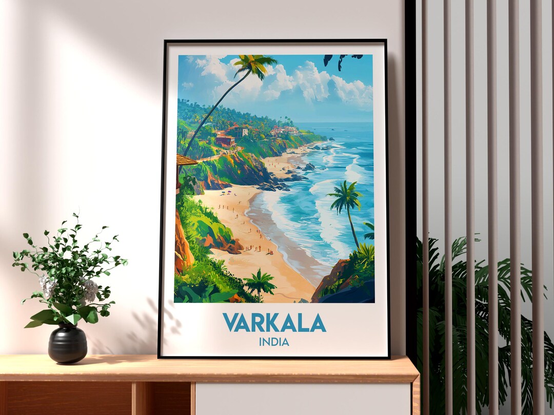 Varkala Travel Print - India Wall Art - India Art - Kerala Poster ...