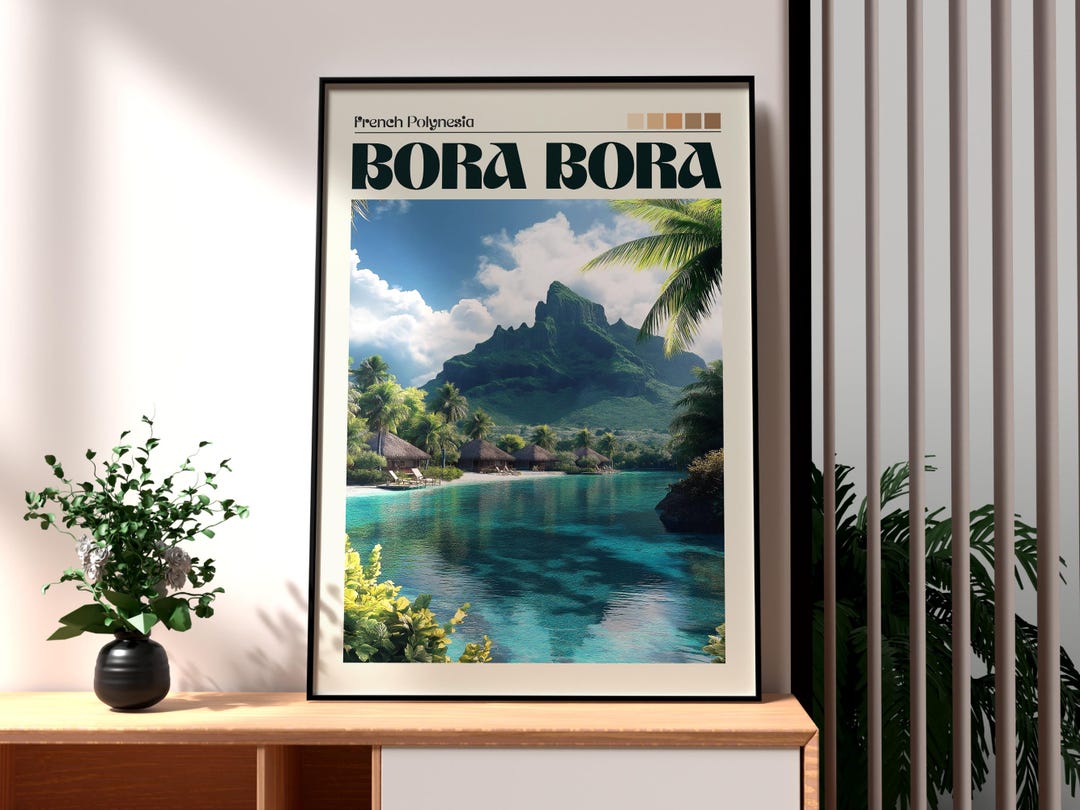 Bora Bora Travel Poster: French Polynesia Wall Art - Etsy