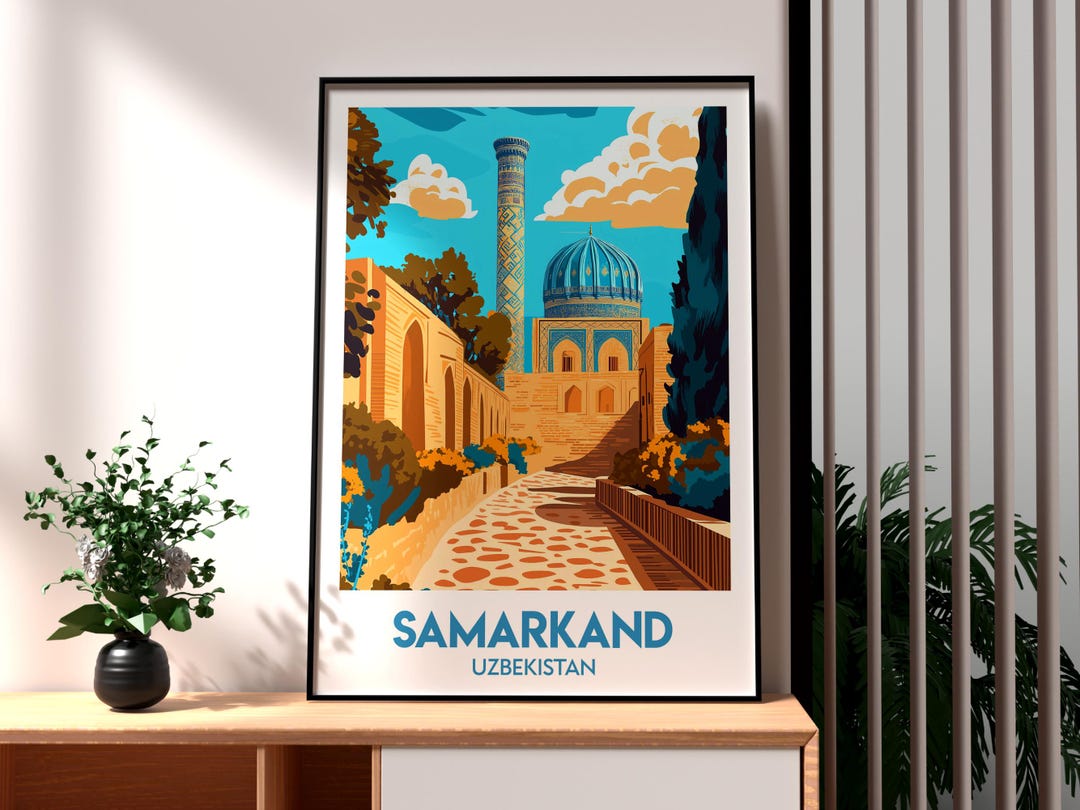 Samarkand Uzbekistan Travel Poster: Modern Wall Art Print - Etsy