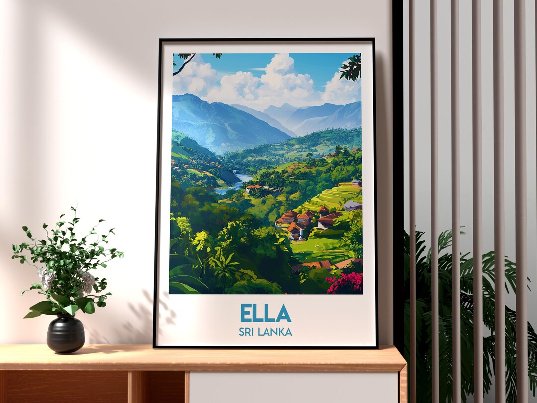 Ella Sri Lanka Poster: Travel Art Print, Tea Plantation - Etsy