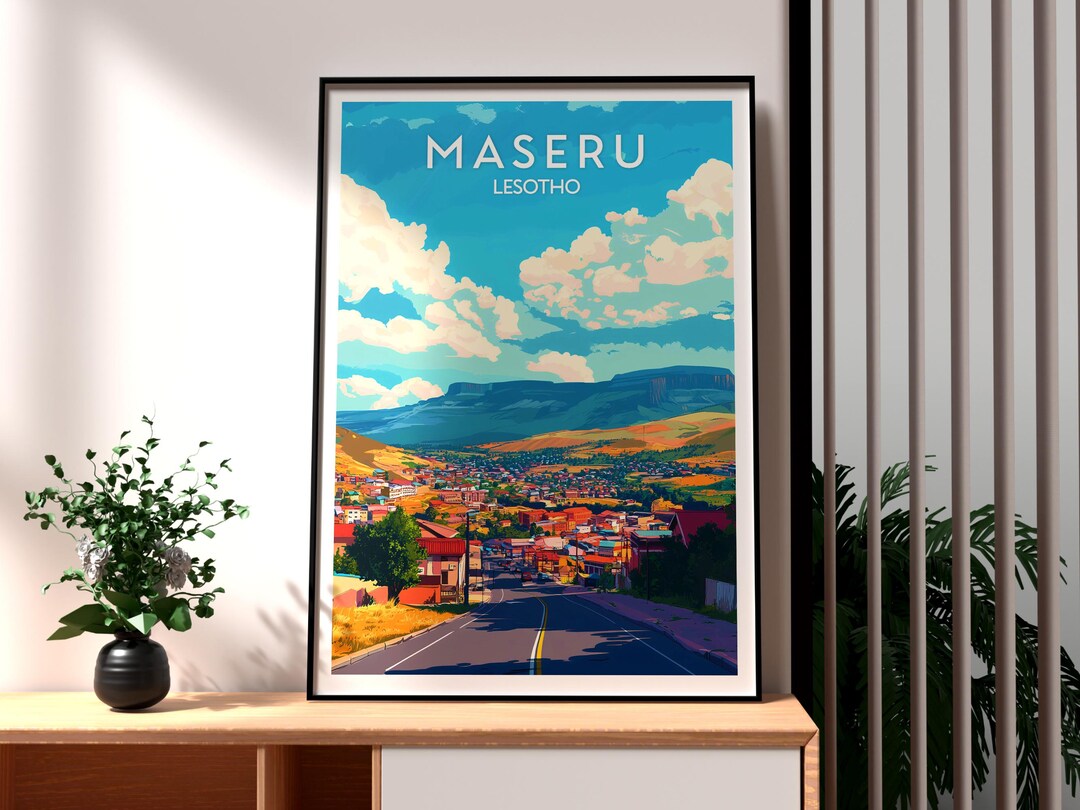 Maseru Poster - Lesotho Print - Maseru Travel Wall Art - Africa Travel ...