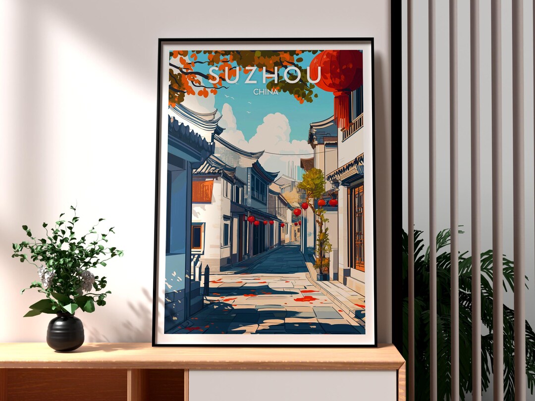 Suzhou China Art Print: Travel Poster, City Canals - Etsy