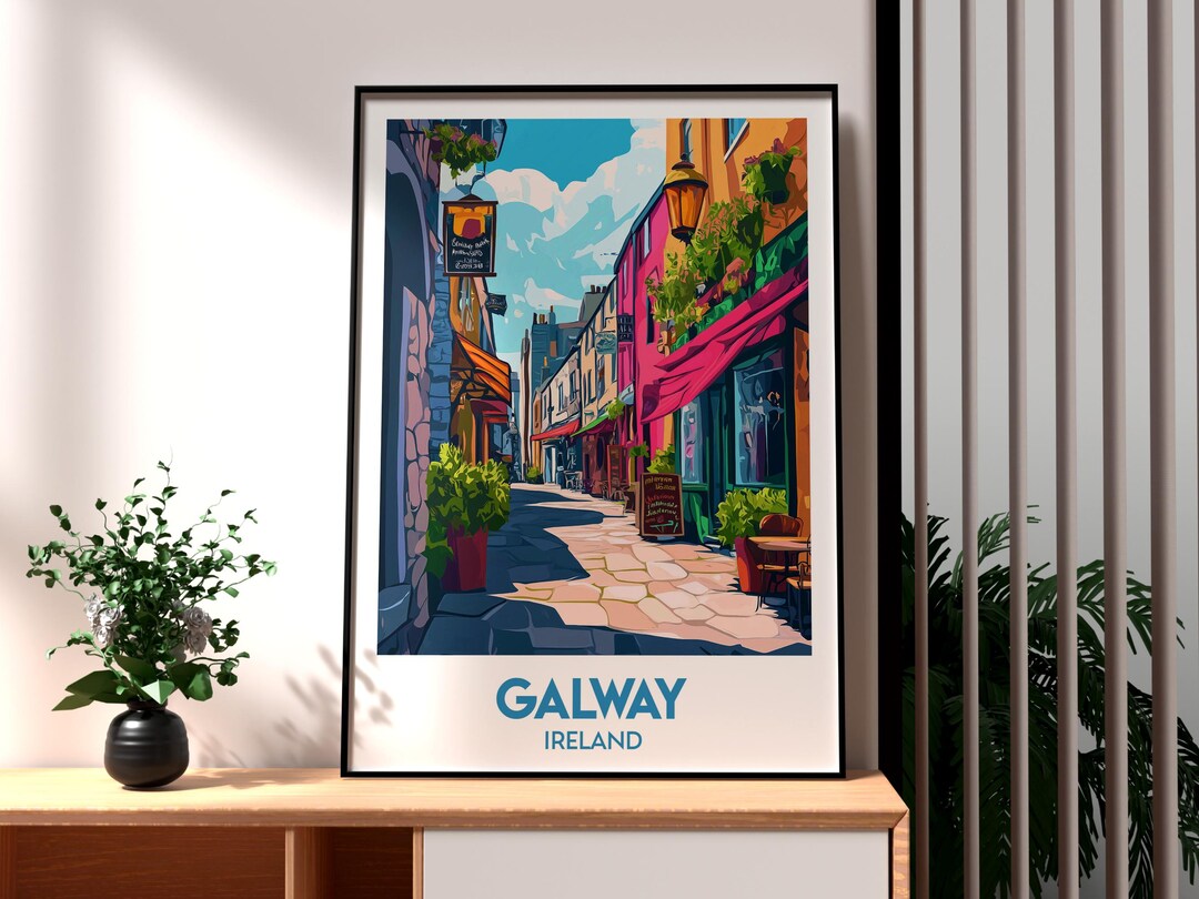 Galway Print Ireland Wall Art Galway Ireland Poster Travel Wall Art ...