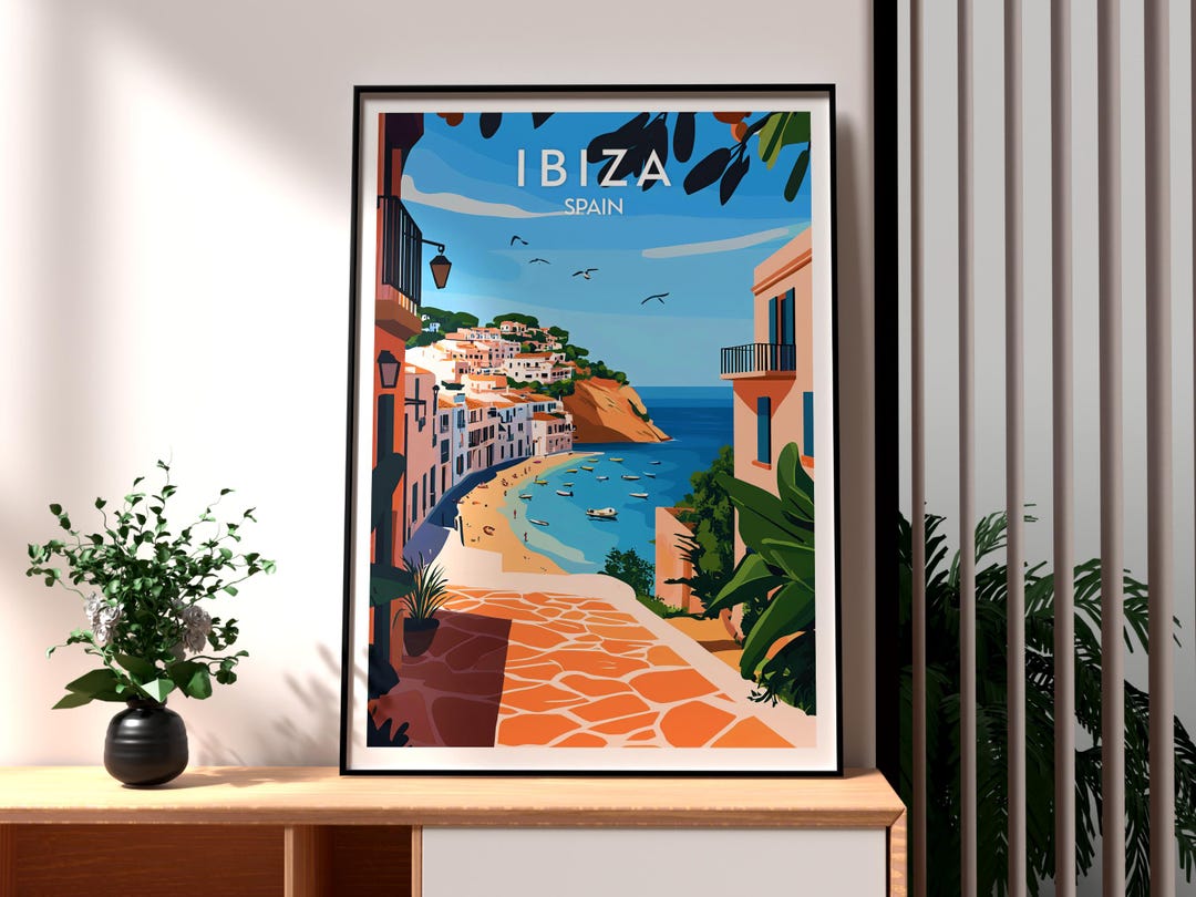 Ibiza Print - Ibiza Wall Art - Ibiza Town Poster - Travel Wall Art - Ibiza Nightlife Poster ...