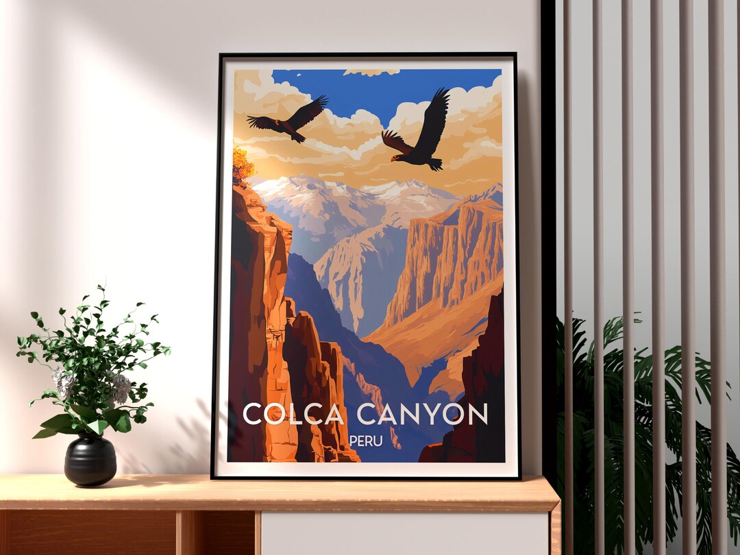 Colca Canyon Peru Travel Poster: South America Wall Art - Etsy