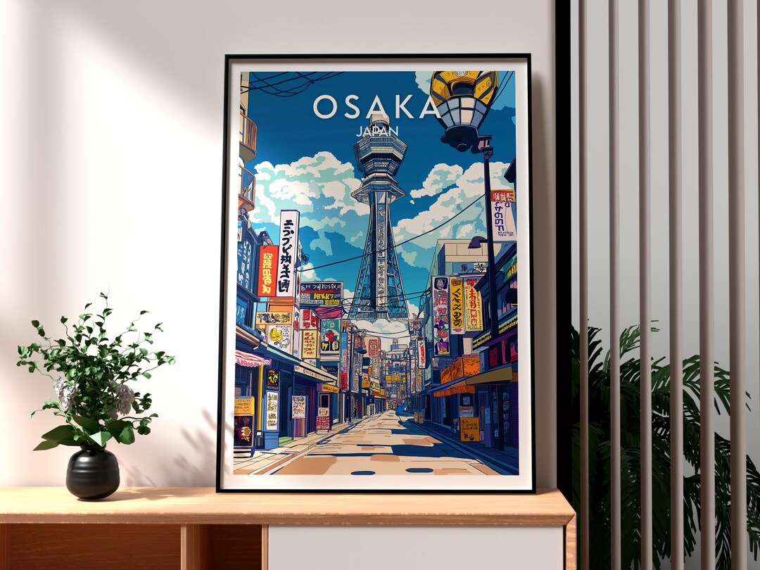 Osaka Print - Japan Wall Art - Osaka City Poster - Japan Travel Print ...