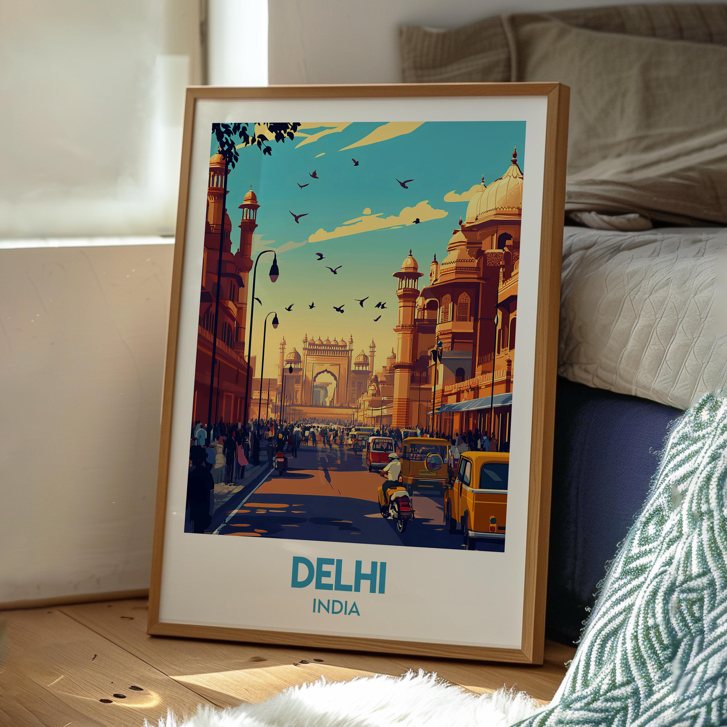 Delhi India Travel Poster: Gate Illustration Art Print - Etsy