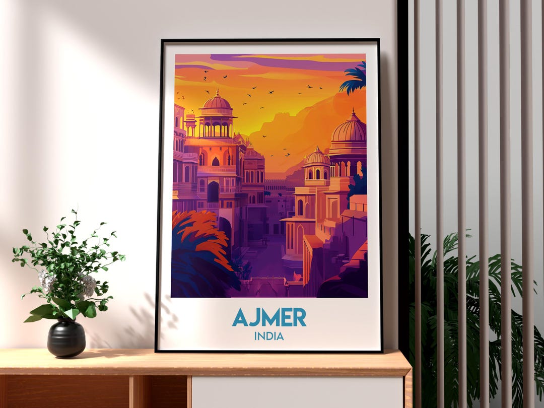 Ajmer India Travel Poster: Rajasthan Wall Art Print - Etsy