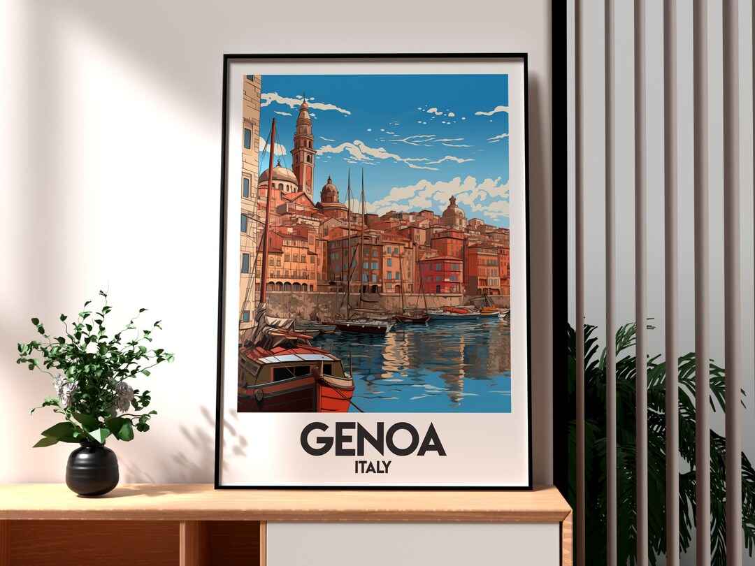 Genoa Print Genoa Wall Art Italy Poster Travel Wall Art Genoa Travel Poster Italy Art Italian ...