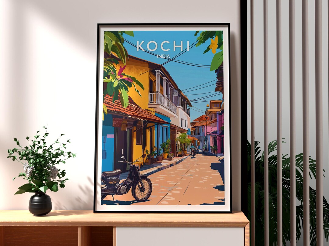 Kochi India Travel Poster: Kerala Backwaters Art Print - Etsy
