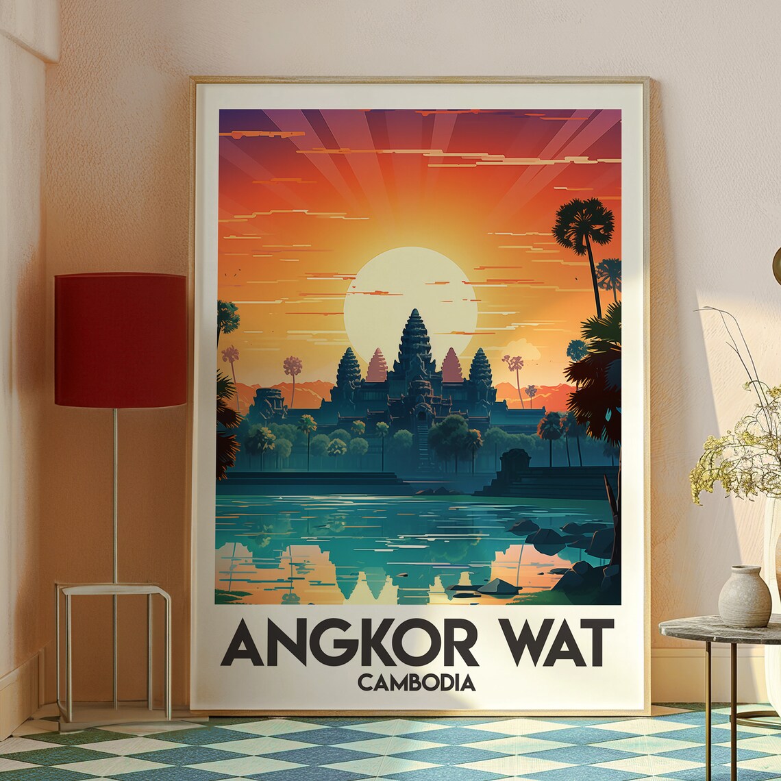 Angkor Wat Temple Print: Cambodia Travel Poster - Etsy