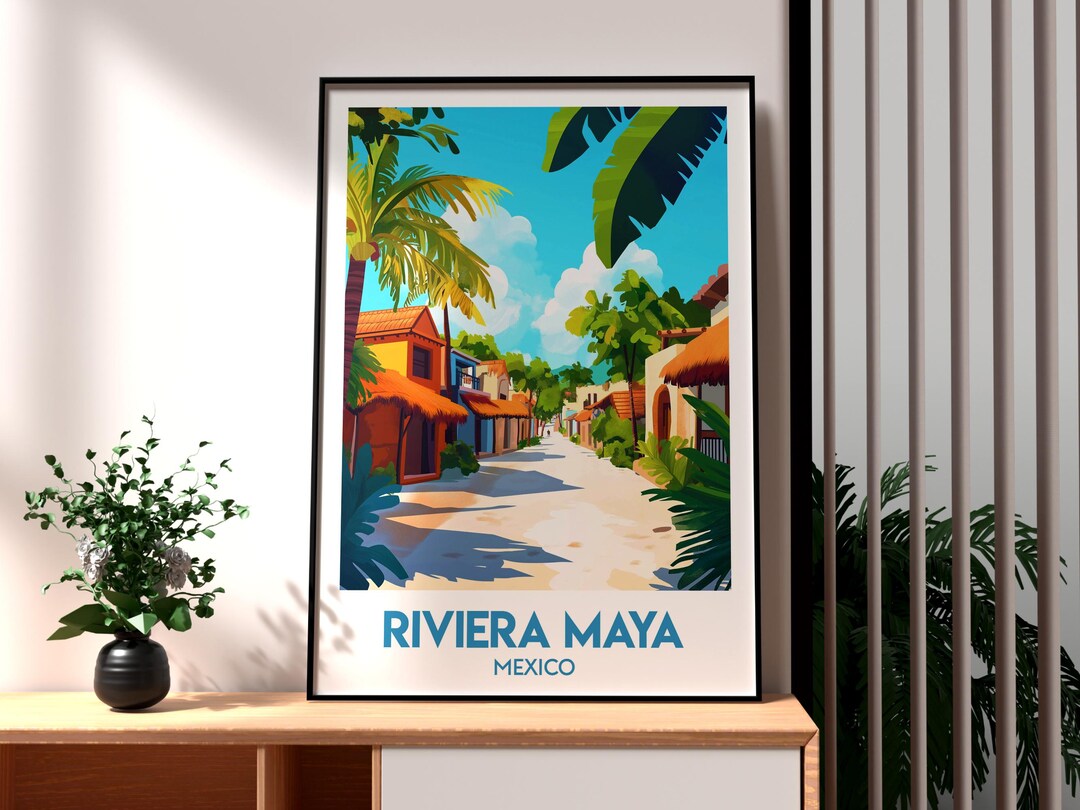 Riviera Maya Print: Mexico Travel Poster, Yucatan Art - Etsy