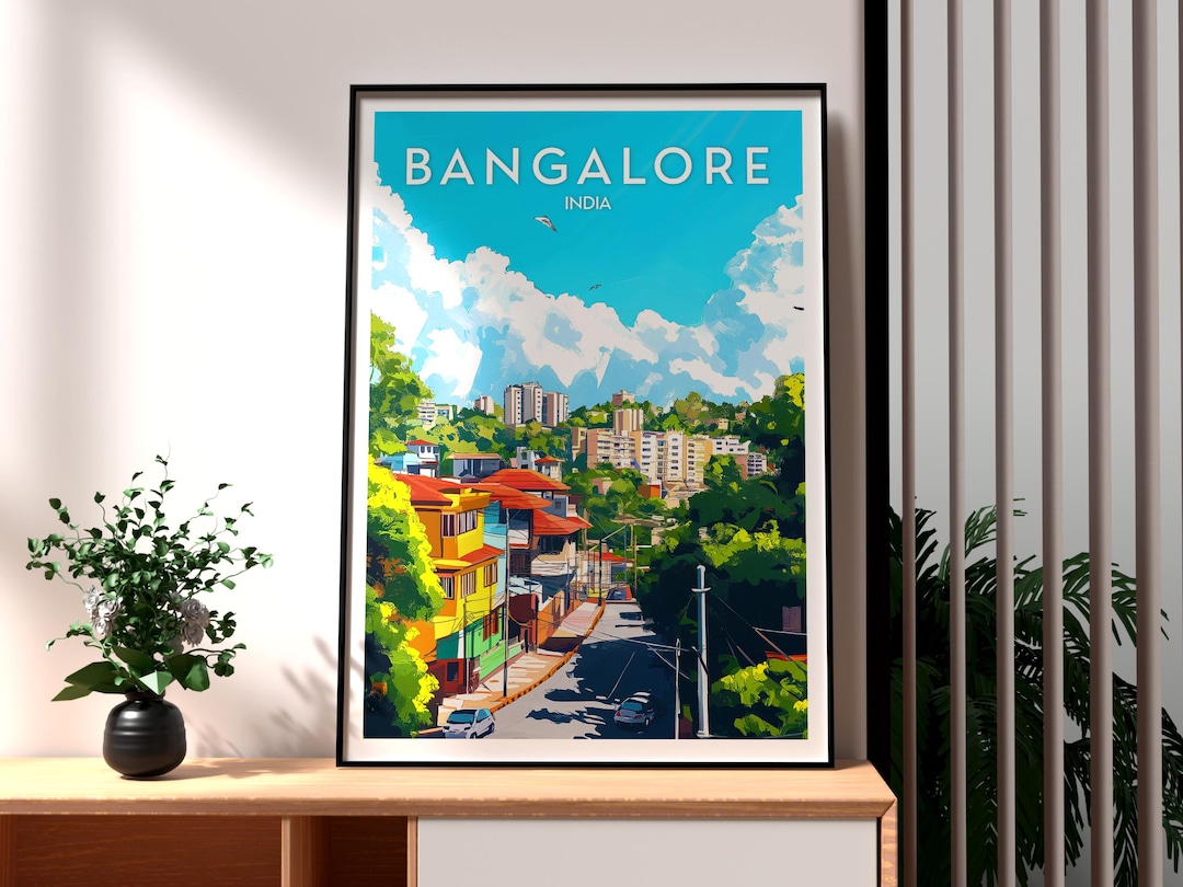 Bangalore India Travel Poster: Colorful City Art Print - Etsy