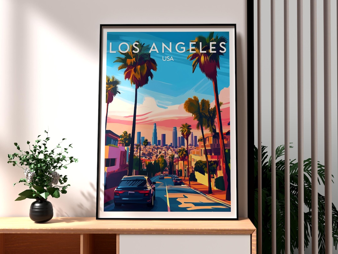 Los Angeles Poster - LA Wall Art - Los Angeles Print - USA Travel Print ...