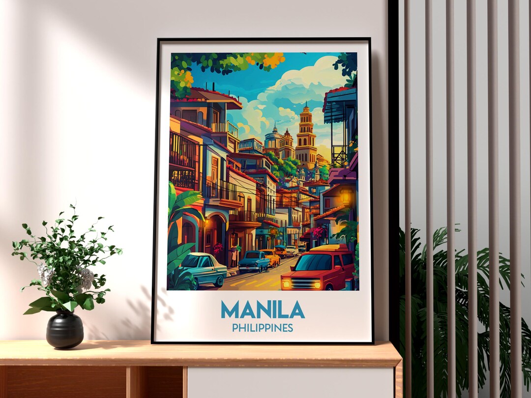 Manila Philippines Art Print: Colorful Travel Poster - Etsy