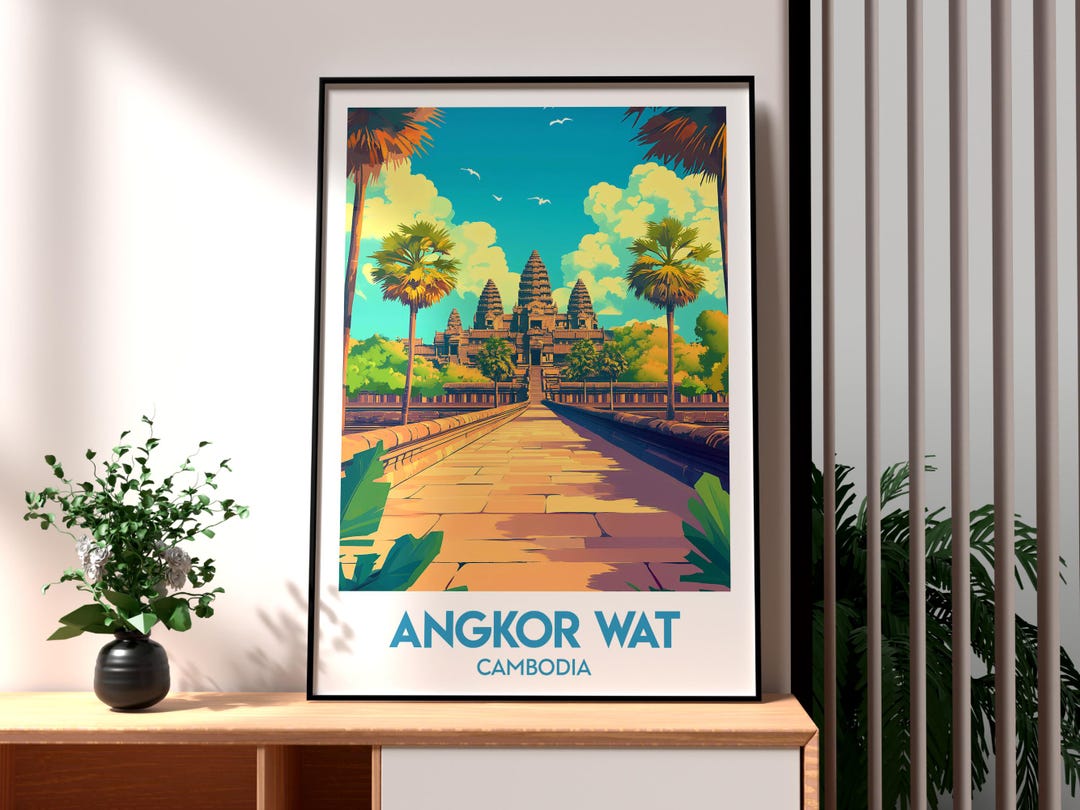 Angkor Wat Print - Cambodia Wall Art - Cambodia Poster - Siem Reap Wall ...