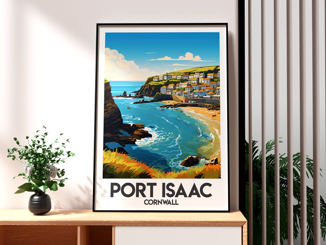 Port Isaac Print Cornwall Wall Art England Beach Poster Travel Wall Art ...