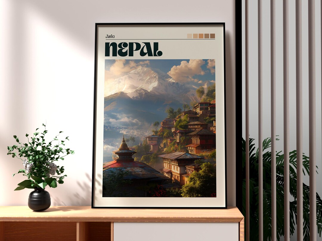 Nepal Travel Poster: Himalayas Art Print, Kathmandu, Mount Everest - Etsy