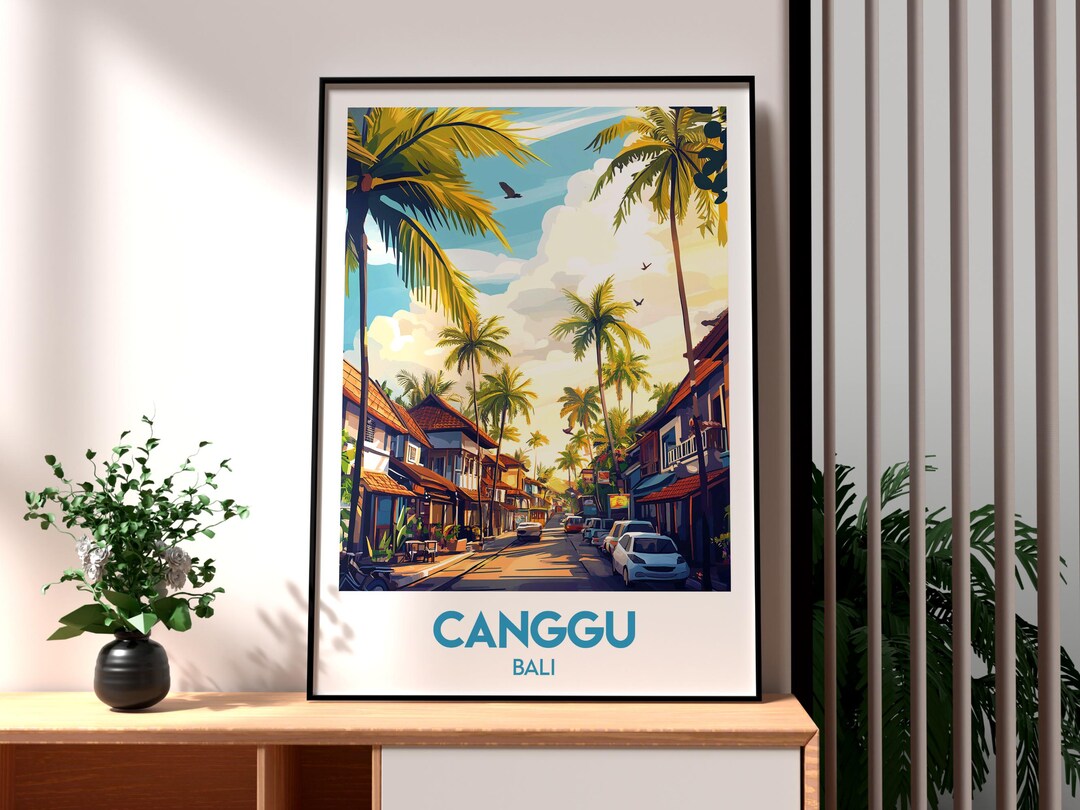 Canggu Bali Travel Poster: Beach Wall Art Print - Etsy