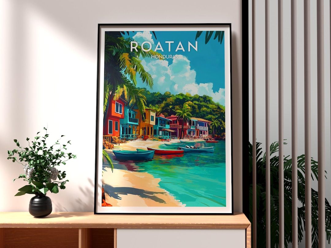 Roatan Honduras Print: Caribbean Travel Poster - Etsy