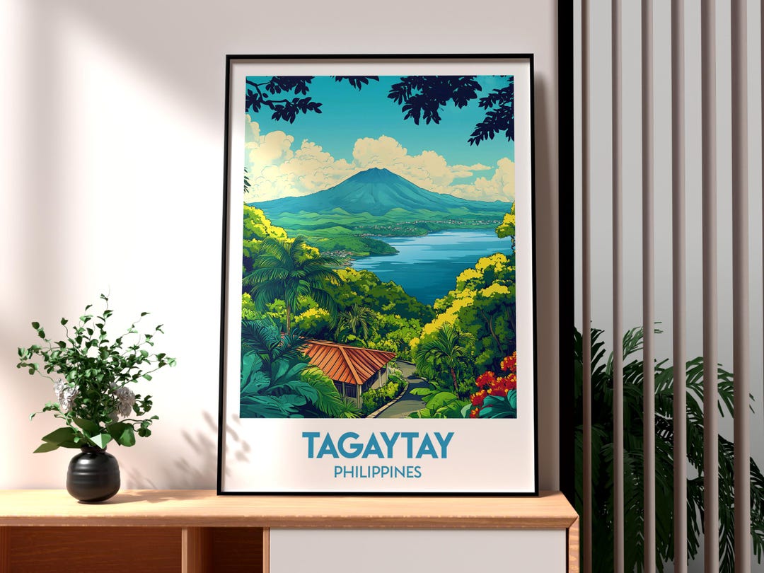 Tagaytay Philippines Travel Poster: Southeast Asia Wall Art - Etsy