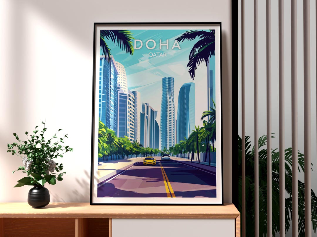 Doha Print Doha Qatar Wall Art Qatar Poster Doha City Poster Middle ...