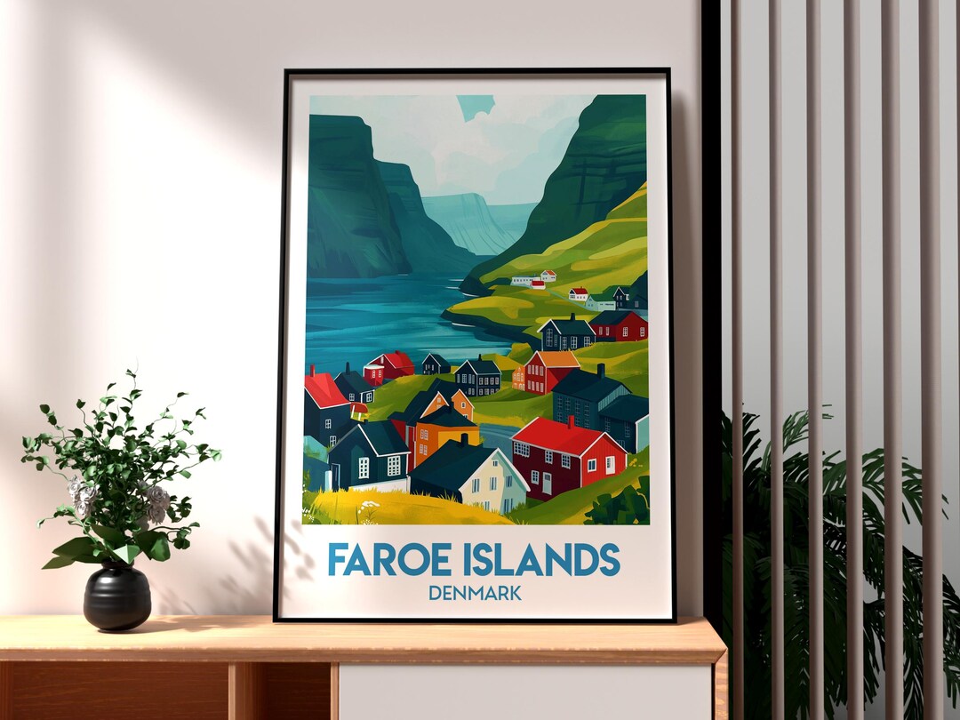 Faroe Islands Art Print: Denmark Travel Poster, Nature Wall Decor - Etsy