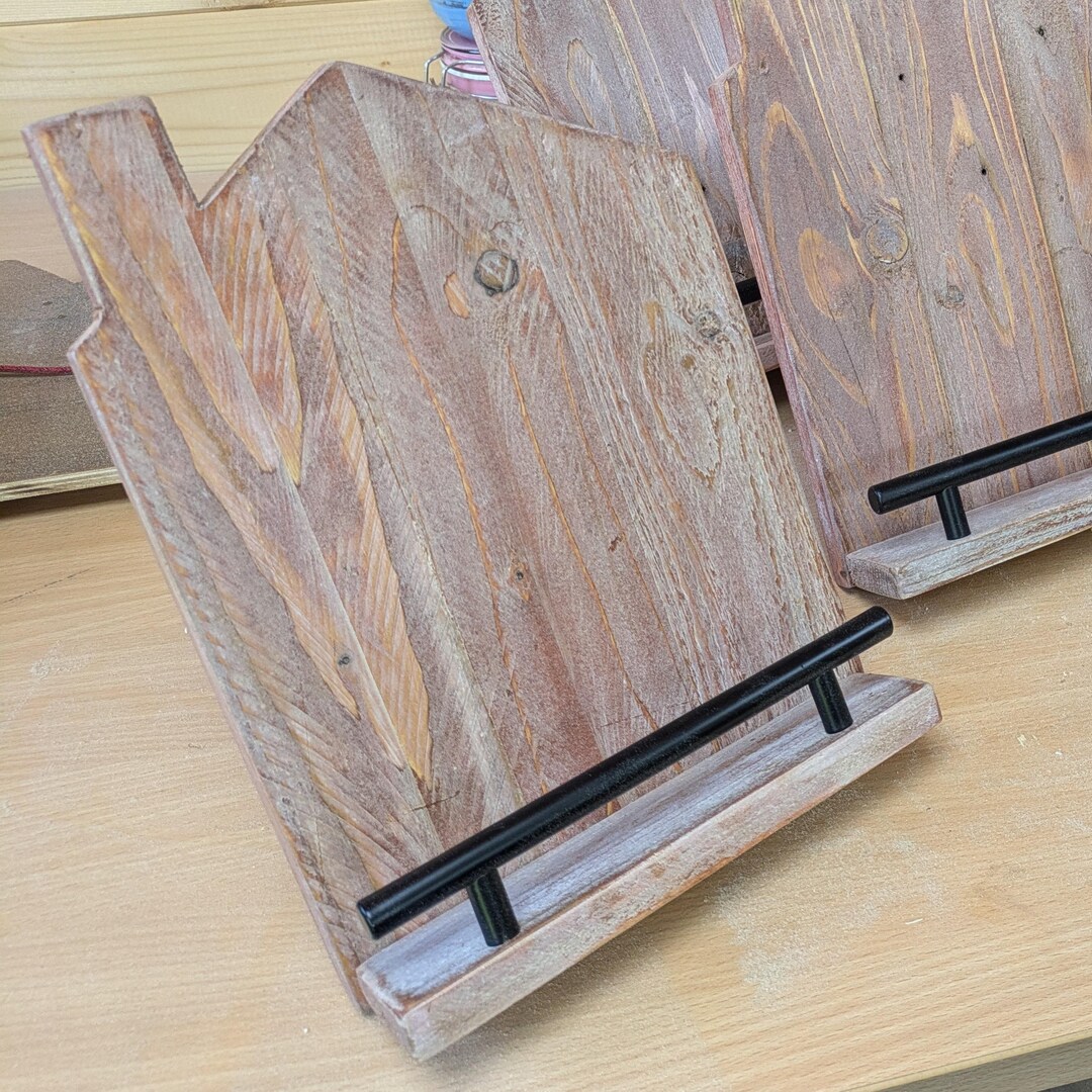 Handmade Timber Cook Book Holder, Recipe Stand, Wooden Book Stand ...